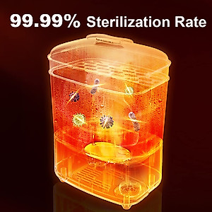 Bololo Baby Bottle Sterilizer and Dryer| Sanitizer for Baby Bottles，Breast Pump | 600W Stronger Power eletric bottle steamer box | LED Touch Screen | Auto Shut-Off