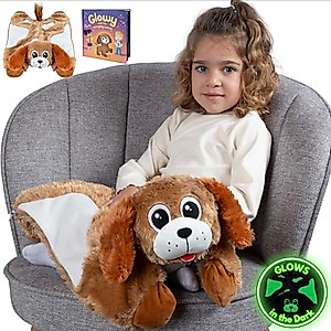 SNUGSHINE Glow in The Dark Weighted Lap Pad, Weighted Hugging Stuffed Animal, Sensory Products Calming, Weighted Lap Animal 4 Lbs, Weighted Lap Pad for Kids