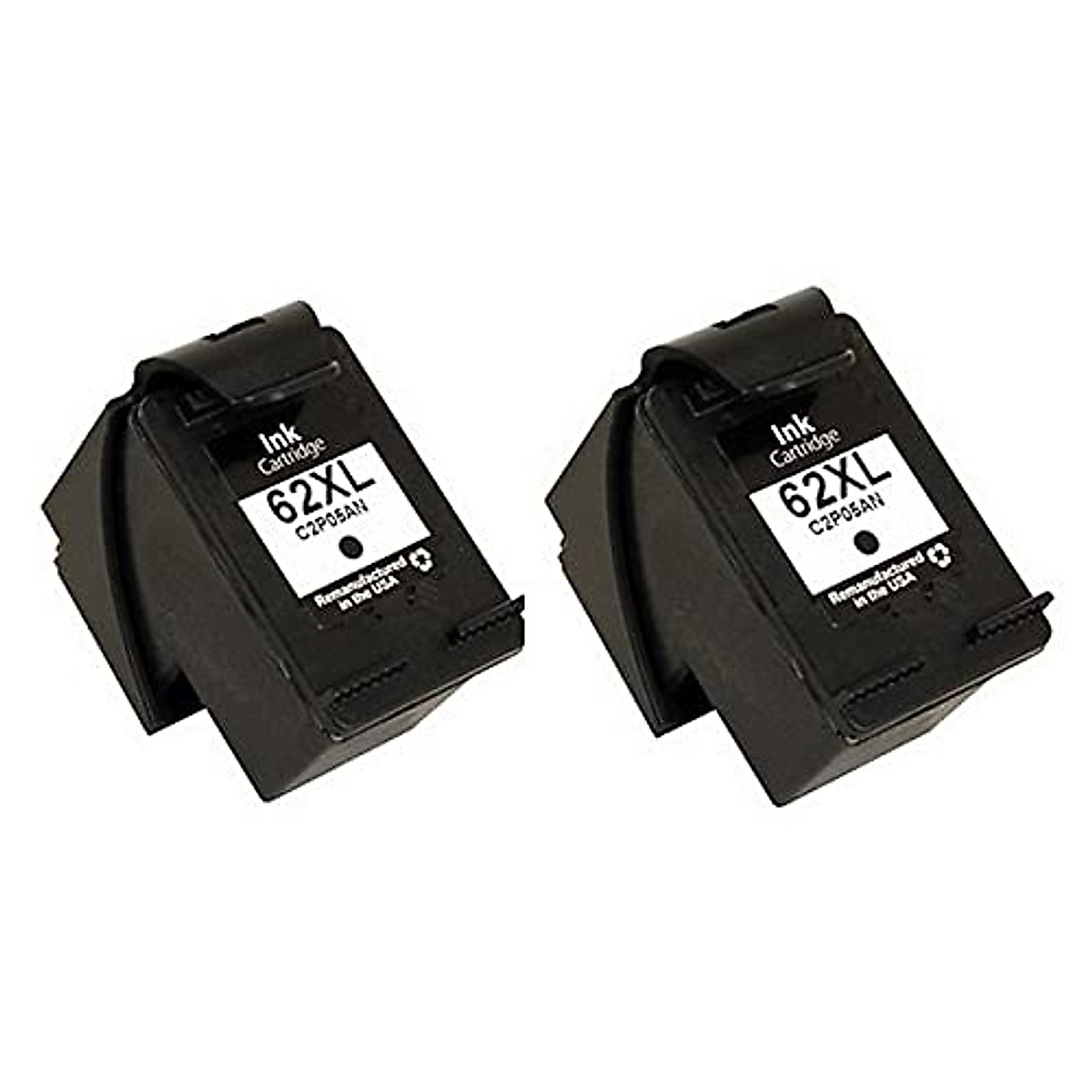 SuppliesMAX Remanufactured Replacement for HP Envy 5540/5545/5640/5660/5665/7640/7645/8000/8005 Black High Yield Inkjet (2/PK-600 Page Yield) (NO. 62XL) (C2P05AN_2PK)