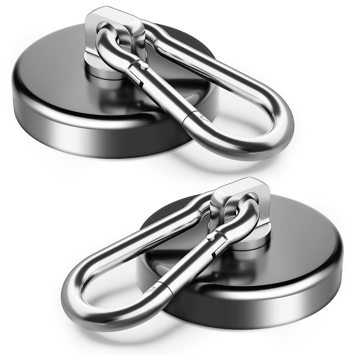 FINDMAG Magnetic Hooks 170LBS Heavy Duty Magnet with Carabiner Hook, Strong Magnetic Hooks for Hanging for Home, Cruise Ship, Office Locker, Workplace, Refrigerator or Travel (2 Pack)