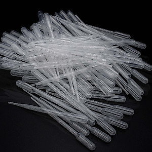 3ml Transfer Pipettes, 100PCS Plastic Disposable Transfer Pipettes Liquid Dropper Plastic Calibrated Dropper Pipetting Clear White