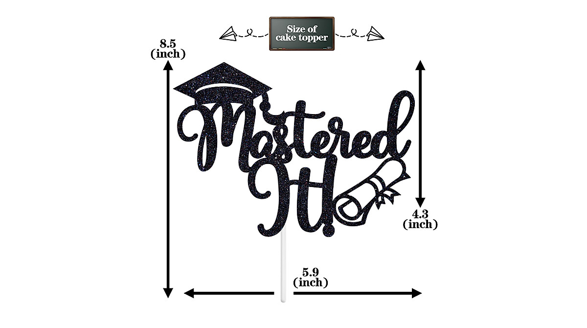 Mastered It Cake Topper for Graduation - Eye-Catching Party Decor