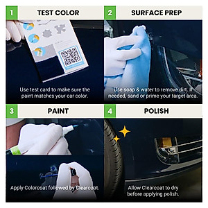 TouchUpDirect WA8555/41/GBA Black Raven Compatible With Cadillac Exact Match Touch Up Paint Combo - Essential Kit