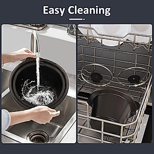 Double Slow Cooker Buffet Server and Warmers, Small Slow Cooker with 3 Individual Adjustable Temp, Dishwasher Safe Dual Ceramic Pots, Total 2.5 Quarts, Black