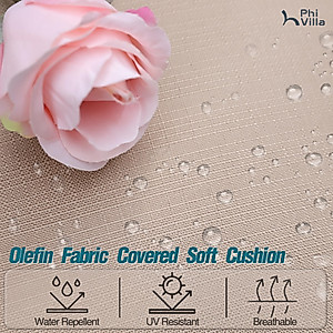 PHI VILLA Swivel Chairs Set of 2 Patio Dining Rocker Chair with Cushion Rocking Patio Furniture for Garden Backyard Bistro, Beige