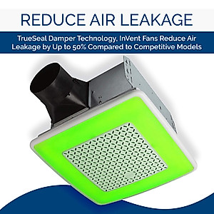 Broan-NuTone AER110RGBL ChromaComfort 110 CFM Ventilation Fan with 24 Color Selectable LED, 1.5 Sones, ENERGY STAR Certified, White