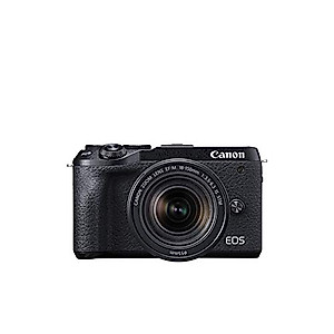 Canon Mirrorless Camera [EOS M6 Mark II] for Vlogging + EF-M 18-150mm Lens + EVF Kit|CMOS (APS-C) Sensor| Dual Pixel CMOS Auto Focus| Wi-Fi |Bluetooth| 4K Video, Black
