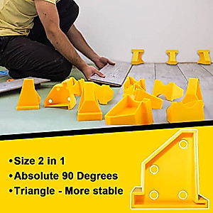 NAACOO Laminate Flooring Tools, Flooring Installation Kit, Vinyl Flooring Tools - Tapping Block with Handle, 2 in 1 Spacers, Heavy Duty Pull Bar, Reinforced Double-Faced Mallet