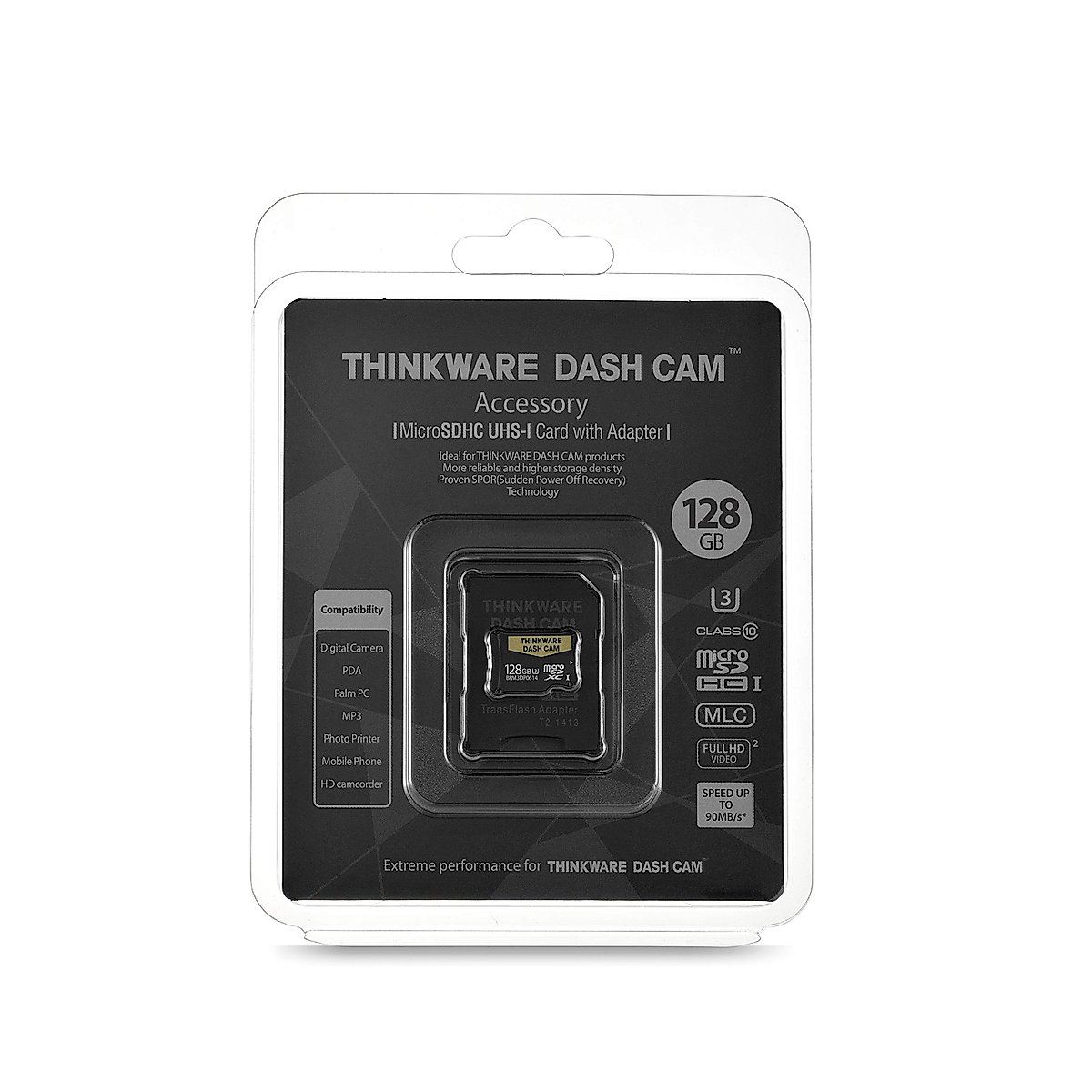 Thinkware TWA-SMU128 THINKWARE UHS-I 128 GB MICROSD Card | MLC NAND | Anti File Corruption | for Dash Cam, 128GB