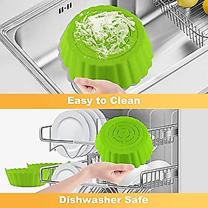 Air Fryer Silicone Liners - Reusable Air Fryer liners - Non Stick Air fryer Silicone Round Basket Pot - Replacement for Parchment Liner Paper 3 to 5 Qt for Oven Air fryer Accessories
