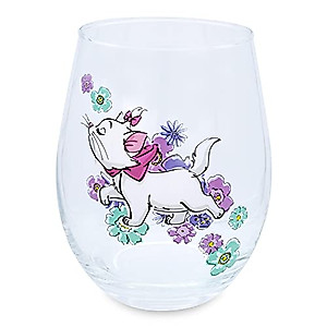 Disney The Aristocats Marie Walking Teardrop Stemless Wine Glass | Holds 20 Ounces