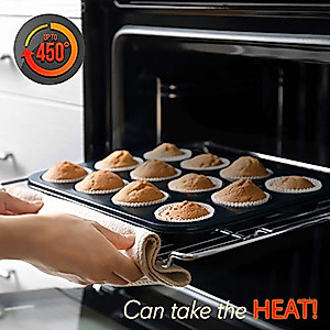 NutriChef Kitchen Oven Baking Pans Carbon Steel with Non-stick Black Coating Inside & Outside, Commercial Grade Restaurant Quality Metal Bakeware, Dishwasher Safe NCBK6BK, One Size
