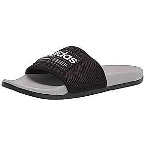 adidas Unisex Adilette Comfort Slide, Core Black/White/Grey, 7 US Men