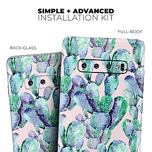 DesignSkinz Watercolor Cactus Succulent Bloom V9 Protective Vinyl Decal Wrap Skin Cover Compatible with The Samsung Galaxy S20 (Screen Trim & Back Glass Skin)