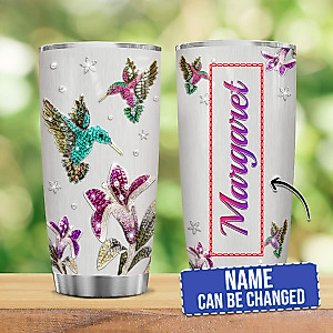 Wassmin Hummingbird Tumbler Personalized Gifts For Women Girls Lady Jewelry Drawings Style Tumblers Stainless Steel Insulated Coffee Travel Mug Stuff Birthday Christmas Cup Spirit Gift