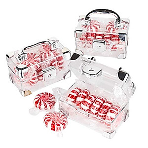 Hammont Treasure Chest Box Shaped Acrylic Candy Boxes - 8 Pack - 2.75"x1.65"x1.57" - Perfect for Weddings, Birthdays, Party Favors and Gifts | Designer Cute Clear Lucite Plastic Treat Containers