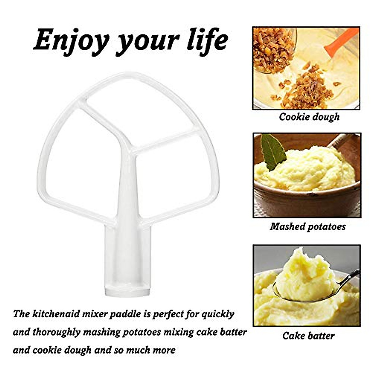 K5AB K5SS Stand Mixer Flat Beater Blade for Kitchen Aid 5-QT Coated Flat Beater 9707670 W10807813 PS983355 AP3881259