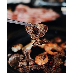 Boundless Voyage 6.7/10 inch Titanium Ultralight Grill BBQ Tongs Multipurpose Tweezer for Kitchen Food Tongs Buffet Salad Steak Clip Grill Accessories Anti-scalding (Ti1563B - (6.7inches))