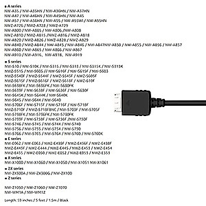LiliBin MP3 Player Charger Cable Compatible with Sony Walkman NWZ MP3, Charging Cord for A Series, S Series, E Series, X Series, Z Series, Sony NWE394/B Walkman MP3 Player Power Cable(5FT)