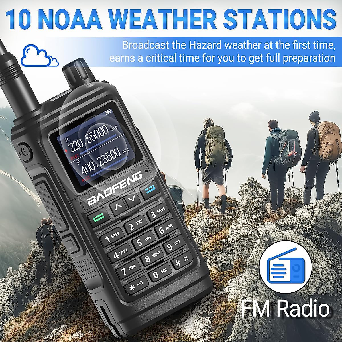 Ham Radio Upgrade of baofeng UV-5R Two Way Radio Long Range UV-17R Walkie Talkies for Adults Dual Band USB Charger 999 Channels VOX with771 Antenna,Earpiece,Flashlight Li-ion Battery 2 Pack