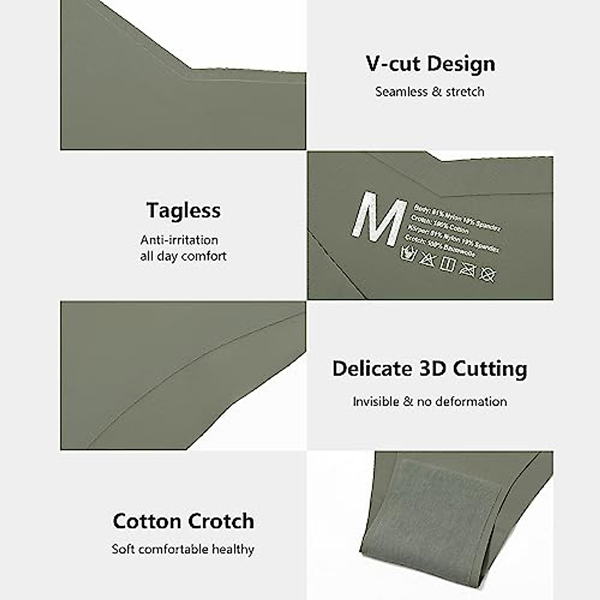 LEVAO 7 Pack Seamless Underwear for Women No Show Bikini Panties Invisible V-shaped Waistband Hipster Cheeky Underwear S-XL