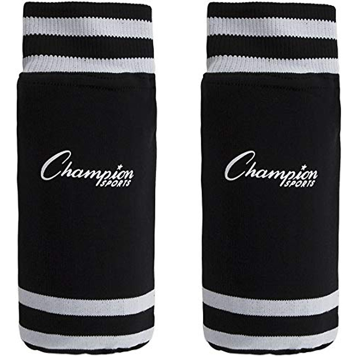 Champion Sports SL4B Youth Sock Style Soccer Shin Guards - Ages 4-6, Black, Small