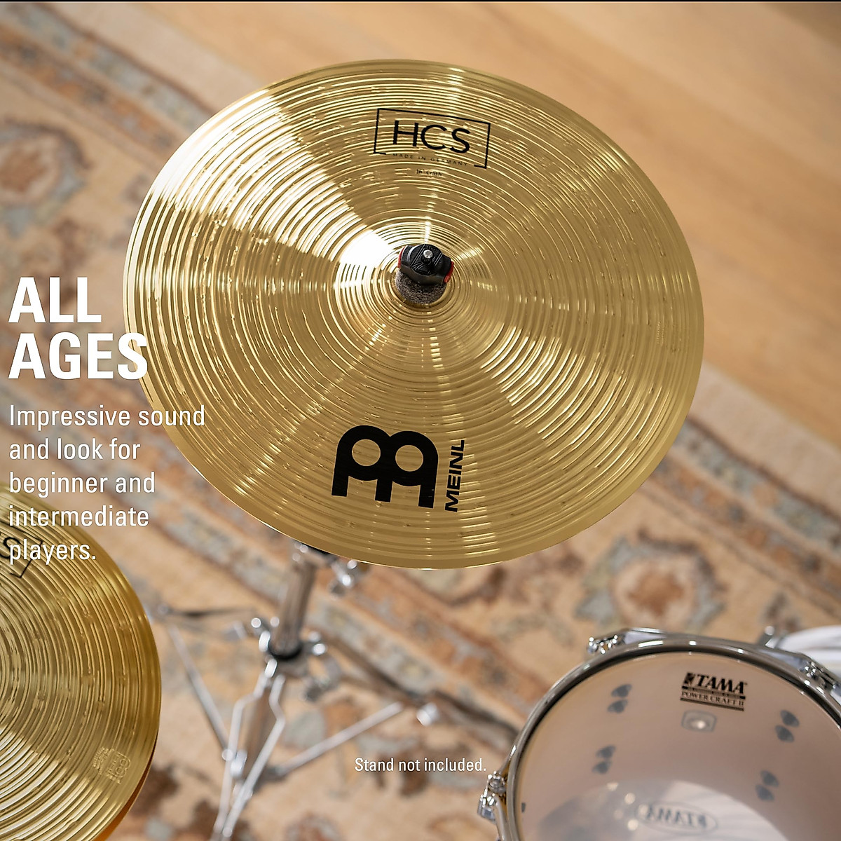 Meinl 16” Crash Cymbal – HCS Traditional Finish Brass for Drum Set, Made In Germany, 2-YEAR WARRANTY (HCS16C)