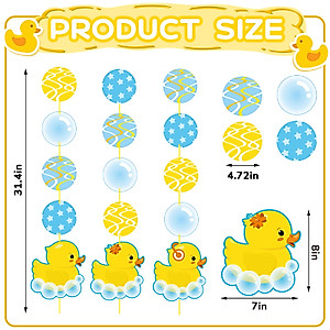 9 Pcs Duck Birthday Decorations, Duck Balloons, Yellow Ducky Garland, Long Duck Bubble Bath Hanging Cutouts Ducky Birthday Banner Duck Shape Foil Balloon for Duck Birthday Baby Shower Party Decoration