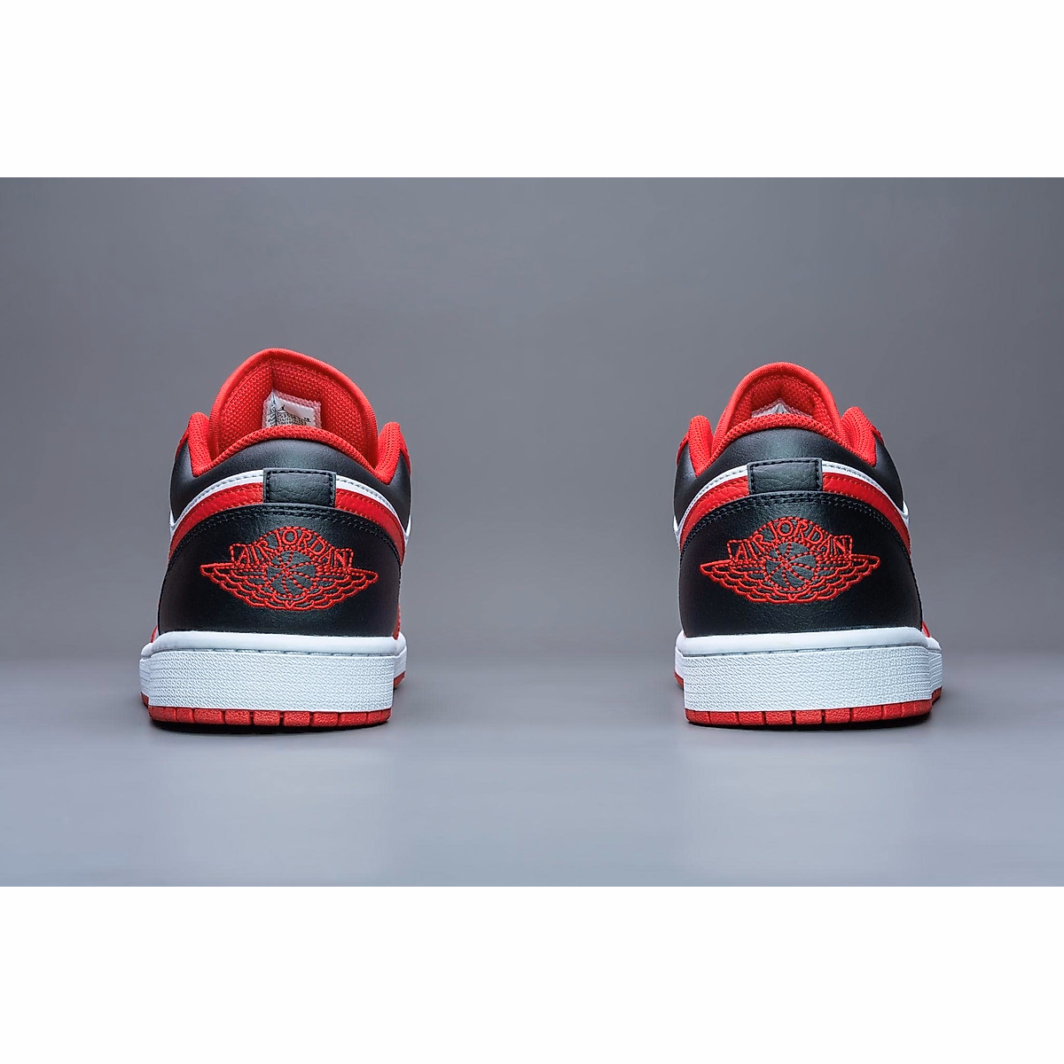 Nike Men's Air Jordan 1 Low Shoes, White Black Red, 10