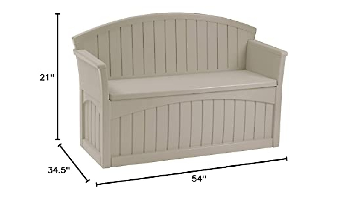 Suncast 50 Gal. Patio Bench with Storage - Durable Outdoor Seat