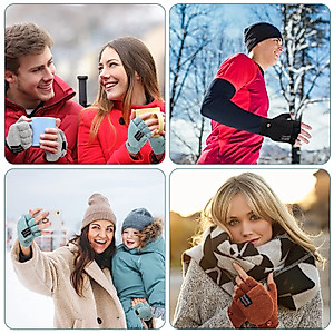 SATINIOR 4 Pairs Fingerless Gloves for Women Warm Mittens with Cover Convertible Knitted Mittens for Winter Cold Weather (Classic Colors)