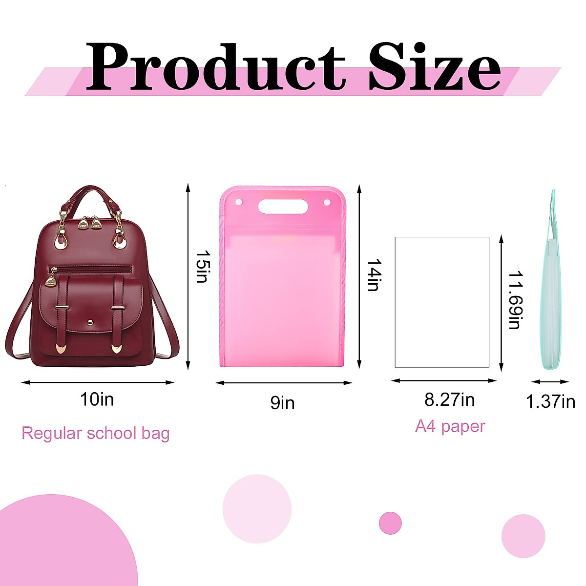 Jspupifip 2 Pcs Vertical Accordion Folder, 13 Pockets According File Folder Organizer Expanding File Folder Waterproof Document Receipt Organizer Accordian Filing Folder for Classroom, Home, Office