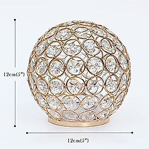 Zipdiz Crystal Ball - Crystal Led Light - Christmas Table Decor - Gold Orbs Decorative Balls - Lighted Christmas Ball - Led Light Christmas Decoration Indoor Use (5" Warm White, Gold)