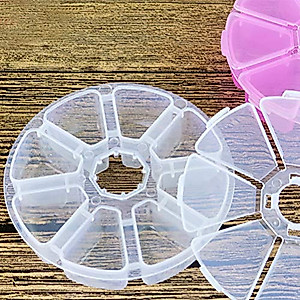 Ciieeo Jewelry Organizer Tray 10PCS Desktop Storage Box 8 Compartments Round Space- Saving Plastic Case Stylish Sundries Organizer (White) Stud Earring Organizer