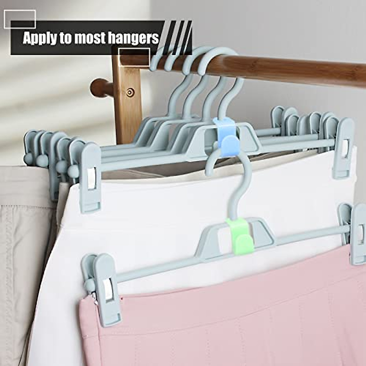 Clothes Hanger Connector Hooks,100PCS Hanger Hooks,Space Saving Cascading Hangers Connection Hooks for Heavy Duty Clothes Closet (Colorful)