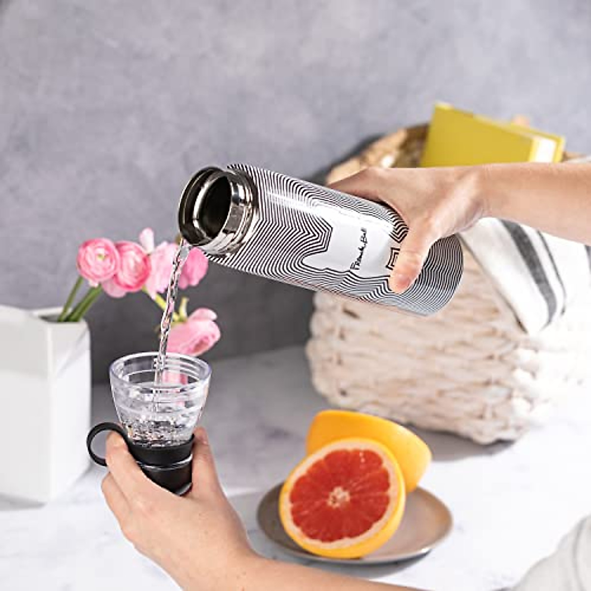 French Bull French Twist Vacuum Insulated Water Bottle - 25 Oz Stainless Steel Water Bottle with Leak Proof Lid - Doubles as a Drinking Cup, Reusable, BPA Free, Sweatproof for Everyday Use – Ziggy