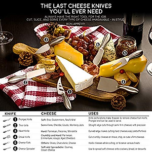 ICOSA Living Lunar 6-Piece Cheese Knife Set - Premium Stainless Steel Cheese Knives Collection - Charcuterie Board Accessories Gift Ready w/ 15 Festive Recipes