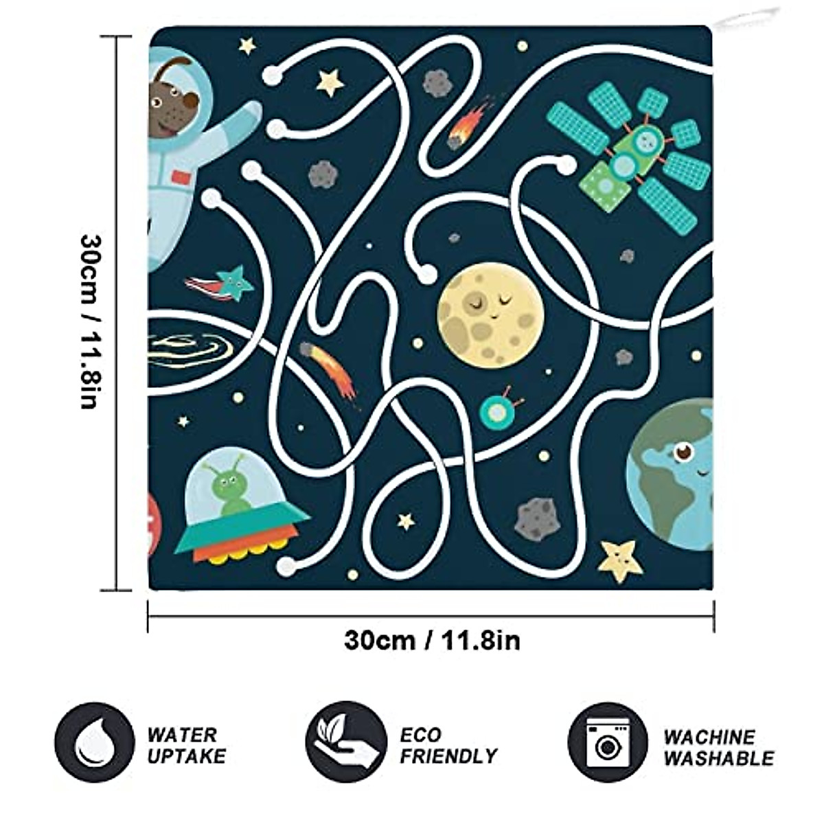 Lurnise Hand Towel Planet Hand Towels Dish Towel Lanyard Design for Bathroom Kitchen Sports