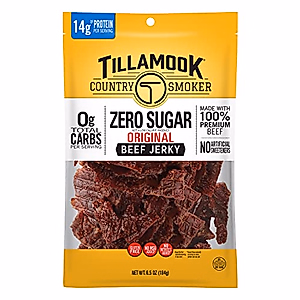 Tillamook Country Smoker Keto Friendly Zero Sugar Beef Jerky, Original, 6.5 Ounce