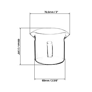 QWORK Double Spouts Espresso Shot Glass Cup Without Scale, 2 Pack Clear Glass Round Beaker with Handle, Suitable for Milk Coffee