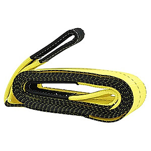 Mytee Products (1 Pack) 4" x 20' Recovery Tow Strap Heavy Duty 32,000 lbs Break Strength - Use for Emergency Towing Rope, Tree Saver, Winch Extension, Triple Reinforced Loops, Protective Sleeves