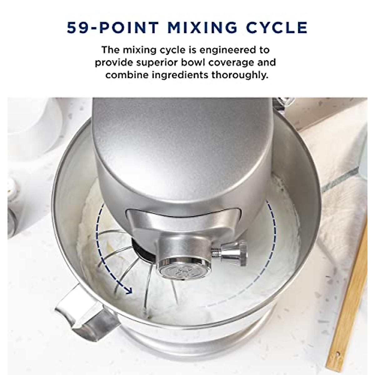 GE Tilt-Head Electric Stand Mixer | 7-Speed, 350-Watt Motor | Includes 5.3-Quart Bowl, Flat Beater, Dough Hook, Wire Whisk & Pouring Shield | Countertop Kitchen Essentials | Granite Gray