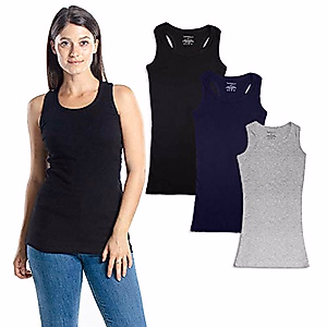 Emprella Womens Tank Tops, Basic Cotton Ribbed Racerback Tanktop (6 Pack) (Medium, Assortment 2)