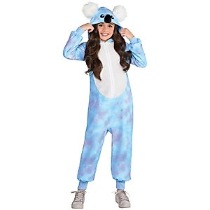 Amscan Girls Zipster Koala Costume, Small - 4-6, 1 Pc,Blue/purple