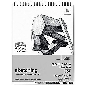 Winsor & Newton Classic Sketching Paper Pad, 11" x 14", 50 Sheets, 110gsm, Extra White