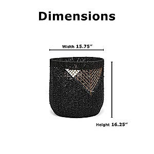 Adore Decor Ostara Seagrass Black & Gold Basket