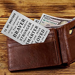 HYHYDHP To My Brother Gifts Wallet Card, Little Brother Inspirational Gifts Graduation Cards from Brother Sister, Birthday Christmas Presents Ideas