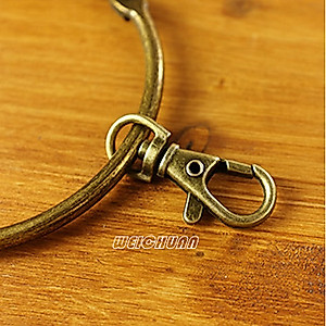 WEICHUAN Metal Antique Bronze Keychain/Key Holder/Key Ring/Key Hooks - Antique Bronze Round Large Circular Ring with 10 Small Rings (Pack of 1)