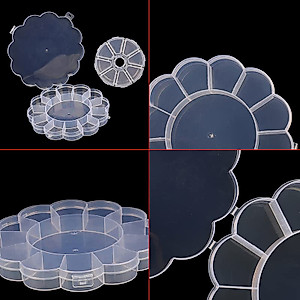 VoVbay Clear Plastic Organizer Box Storage Container Jewelry Box with Adjustable Dividers for Beads Art DIY Crafts Jewelry Fishing Tackles Organizer Beads Storage Boxes