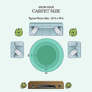 Aizza Trends Jute and Cotton Carpet for Living Room, Jute Round Floor Mat, Rugs for Living Room, Jute Centre Table Carpet, Home Decore Rug (2x2 Feet (60x60 Cm))